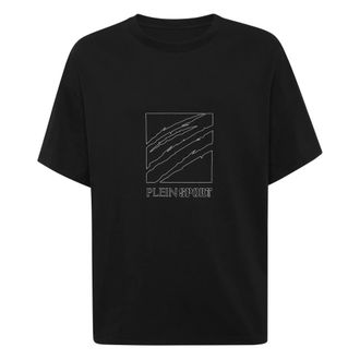 Plein Sport Homme, Tops, Noir, Taille: 2XL T-Shirt Col Rond MC Scratch