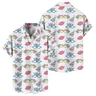 Generic Costume de carnaval pour homme - Chemise &agrave; manches courtes - Chemise d&eacute;contract&eacute;e &agrave; manches courtes - Chemise d&eacute;t&eacute; l&eacute;g&egrave;re - Confortable - V&ecirc;tement de 