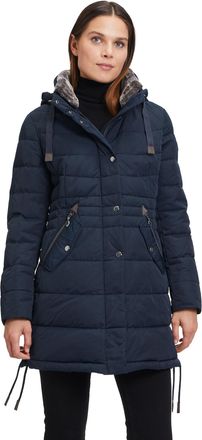 Gil Bret Damen Steppmantel mit Kunstfellkragen 38, Dunkelblau