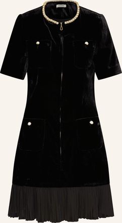 Sandro Sandro Samtkleid Mit Plissees Und Schmucksteinen schwarz