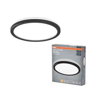 Osram Plafonnier ORBIS Ultra Slim 235mm, noir, 15W, 1640lm, lumière blanche chaude homogène (3000K) + rétro-éclairage, gradation en trois étapes via interru