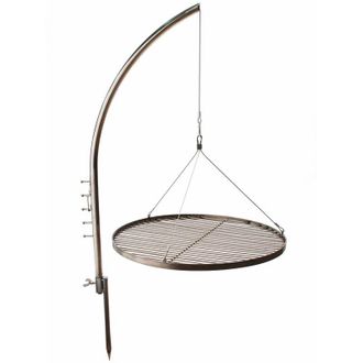 Dema Dema - Schwenkgrill 55cm Edelstahl mit Erdspie&szlig; Grill Holzkohlegrill Rundgrill murcia