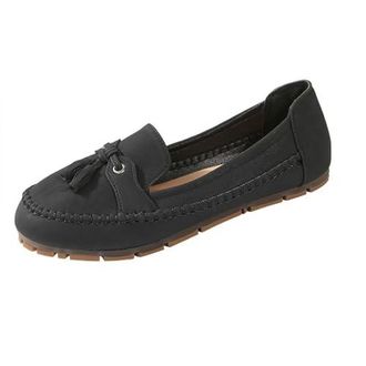Generic Chaussures plates à enfiler pour femme - Couleur unie - Élégantes - Classiques - Pliables - Légères et confortables - Coupe large - Style décontracté 