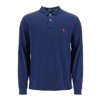 Polo Ralph Lauren Iconic Pony Logo Langarm-Poloshirt - - Tops - Herren - Blau - M