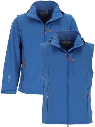 Blue Wave Softshelljacke Herren Outdoor-Jacke Jan mit abzippbaren &Auml;rmeln und abnehmbarer Kapuze