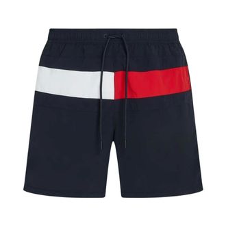 Tommy Hilfiger Homme, Maillots de bain, Bleu, Taille: XL Flag Mid Length Swim Shorts