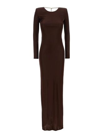 Elisabetta Franchi Maxi Robe - Marron