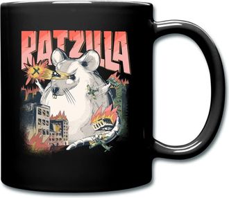 Jimbeels Ratzilla Kaffeetasse | Witzige Ratten für Rattenhalter | Farbratten Tasse