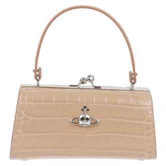 Vivienne Westwood Femme, Sacs, Rose, Taille: ONE Size Granny Frame Embossed Croc Handbag