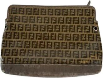 Fendi Sac pochette en cuir verni Pre-owned (Baguette) - Femme - Pre-owned - Brun - Taille: ONE Size