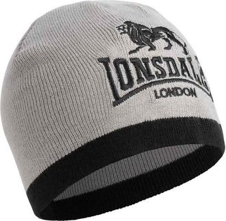 Lonsdale Unisex Beanie Levedale, Farbe:Grey/Black, Größe:one Size