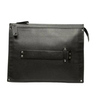 Valentino Pre-owned Vintage Nieten Clutch aus Kalbsleder - - Pre-owned - Damen - Schwarzk - ONE SIZE