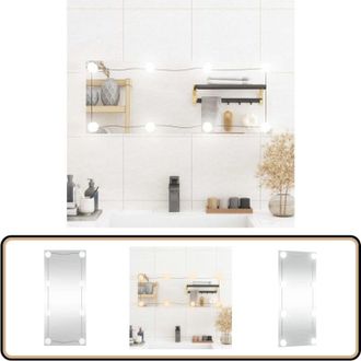 vidaXL Wandspiegel mit LED-Leuchten 30x80 cm Glas Rechteckig - Wandspiegel - LED-Spiegel - Dekospiegel - Badspiegel - Schlafzimmerspiegel