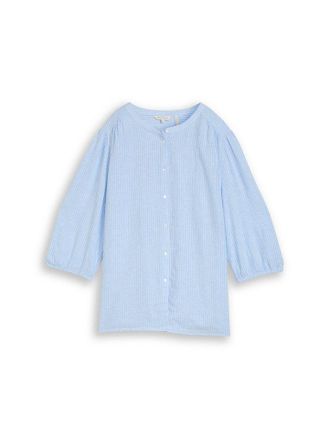 Tom Tailor Langarmbluse Blusen & Shirts Plus Size - Bluse mit Leinenanteil