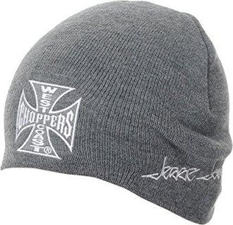 West Coast Choppers WCC West Coast Choppers Beanie Iron Cross Grey