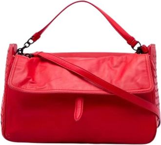 Bottega Veneta Pre-owned Woven Nappa Satchel - Femme - Pre-owned - Rouge - Taille: ONE Size