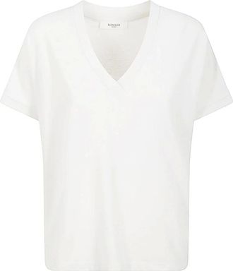 Zanone Femme, Tops, Blanc, Taille: 42 FR V-Neck Knit Top