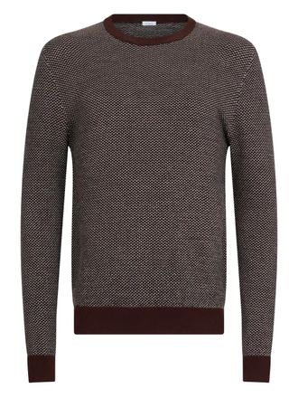 Malo patterned crew-neck sweater - Marron
