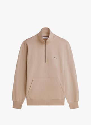 Tommy Hilfiger Pull droit &agrave; col montant zipp&eacute; en coton