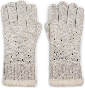 styleBREAKER gants dhiver pour femme en maille douce avec strass, doublure polaire chaude, gants thermiques scintillants &agrave; doigts, confortables et &eacute;l&eacute;gants pour te