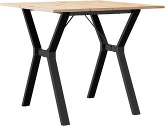 Generic Esstisch mit Naturholzplatte und Schwarzem Metallrahmen, Quadratischer K&uuml;chentisch Im Industriestil, Anwendbar f&uuml;r Kleine R&auml;ume, Fr&uuml;hst&uuml;cksecken und E