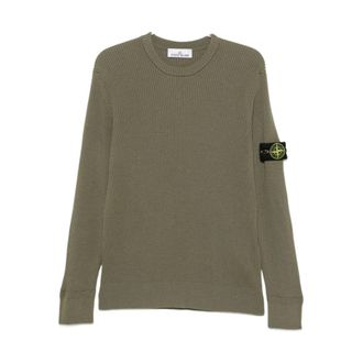 Stone Island Pullover aus Rippstrick aus reiner Schurwolle - - Knitwear - Herren - Gr&uuml;n - XL