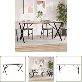 vidaXL Massivholz - Esstisch X-Gestell 180x90x75 cm Massivholz Kiefer und Stahl
