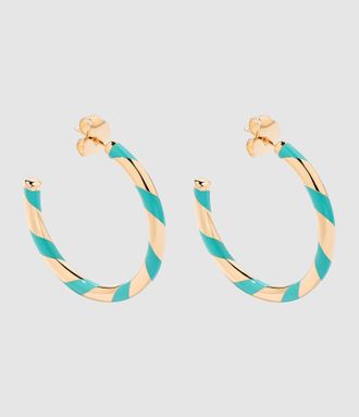 Aur&eacute;lie Bidermann Boucles doreilles Gm Positano Paille Acqua