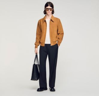 Sandro Blouson aus Ziegenleder