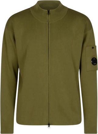 C.P. Company C.p. Company, Homme, Pulls, Vert, Taille: 2XL Cotton Sea Island Zipped Lens Cardigan