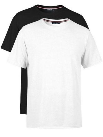 Comeor T-Shirt Herren Basic T-Shirts Baumwolle (Packung, 2-tlg) mit gerader &Auml;rmel Abschluss