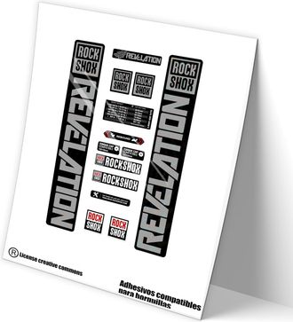 Generico Ref: VP452 Aufkleber, kompatibel mit Rock-Shox Revelation 2021, 2022 MTB, Sticker, Aufkleber, Aufkleber f&uuml;r Mountainbikes (Silber)