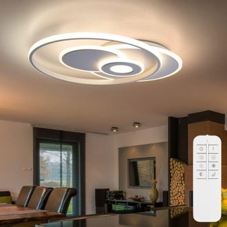 Globo Lighting Led Deckenlampe Esszimmerlampe Wohnzimmerleuchte, dimmbar Fernbedienung, Memory Nachtlicht, 50W 3600lm warmweiß-kaltweiß 3000-6000K, l 54 cm