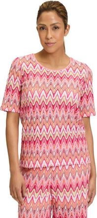 Betty Barclay Kurzarmshirt Damen mit Rippb&uuml;ndchen (1-tlg) Spitze