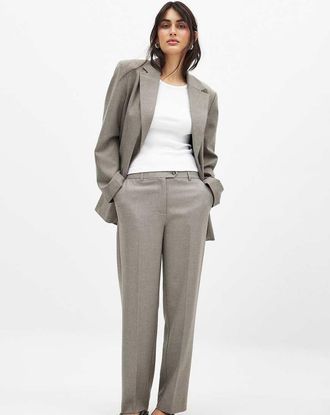 NA-KD Pantalon de tailleur ajust&eacute; &agrave; taille mi-haute - Gr&egrave;ge-Gris
