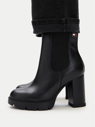 Tommy Jeans Stiefeletten Tjw Chelsea High Heel Boots EN0EN03112 Schwarz
