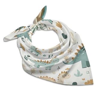 Generic Écharpe carrée en soie légère en forme danimal dinosaure - Foulard de cactus de forêt pour cheveux respirant - Cadeau pour femme et homme, multicolore