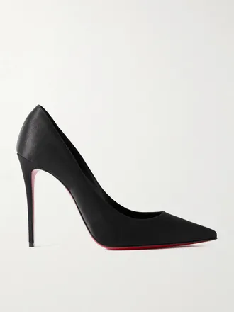Christian Louboutin Escarpins En Crêpe Satiné Classic Kate 100 - Noir