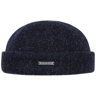 Stetson Bonnet Docker Lavoy Herringbone Wool Homme - Made in The EU Casquette Style pour lhiver avec Revers, Bonnets Docker, Doublure Hiver Automne-Hiver - L 