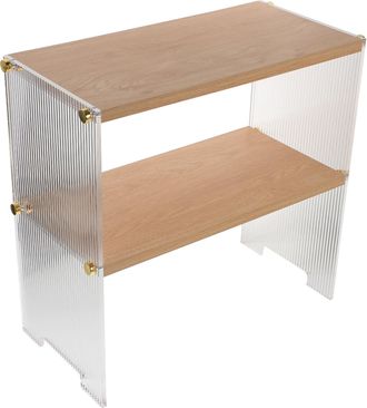 Lurrose Hochwertiges Acryl Holz Regal Mehrschichtiges Küchenregal Gewürzregal Organizer für Kaffee Bar und Bad Stilvoller Küchen Organizer Ablage für Tassen K