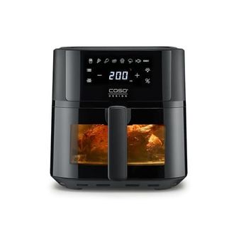 Caso AirFry 6.0 - Heißluftfritteuse, Airfryer, 6 Liter, Timer, Besonders Leise 38 db, Shake-Reminder, 8 praktische Voreinstellungen, Touch Bedienung, Edels