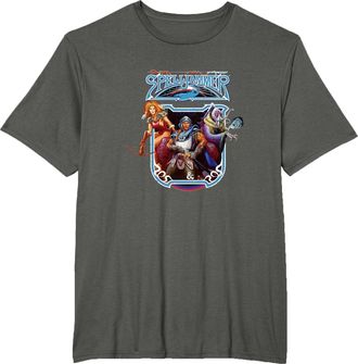 Dungeons & Dragons 50th Anniversary Spelljammer Vintage T-Shirt - Unisex, Schwarz, Small, Kurzarm, Cartoon, V-Ausschnitt, T-Shirt