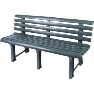 Dmora Gartenbank Artur, 3-Sitzer, Lamellenr&uuml;ckenlehne, Oberfl&auml;che glatt, 49x145x74h cm, Gr&uuml;n