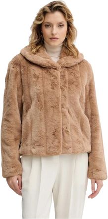 Guess Veste en fausse fourrure Sophy - Femme - Vestes - Brun - Taille: 42 FR