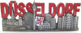 Generic Düsseldorf Magnet Metall Souvenir Germany Rheinufer Altstadt Big Letter