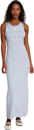 Munthe Weiches blaues Rippenkleid mit Emblem - - Dresses - Damen - Blau - XS