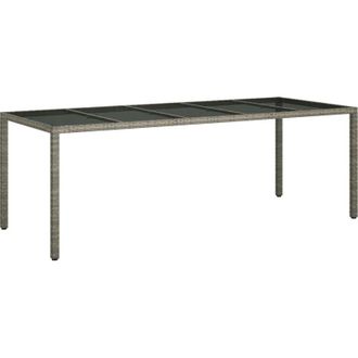vidaXL Garten-E&szlig;tisch Grau 250 x 100 x 75 cm Poly Rattan Vidaxl