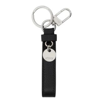 Kazar Femme, Accessoires, Noir, Taille: ONE Size Porte-cl&eacute;s en cuir noir avec des accents en argent