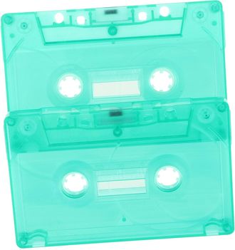 Amosfun 2 Stücke Leere Vintage Kassetten Ohne Kern Durchscheinend Grün Kunststoff Retro Dekoration DIY Handwerkszubehör Vielseitig Für Wohnzimmer Büro Wanddek