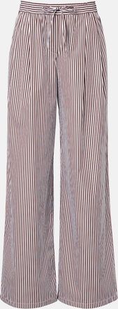 Dolce & Gabbana Pantalon ample en coton et soie &agrave; rayures